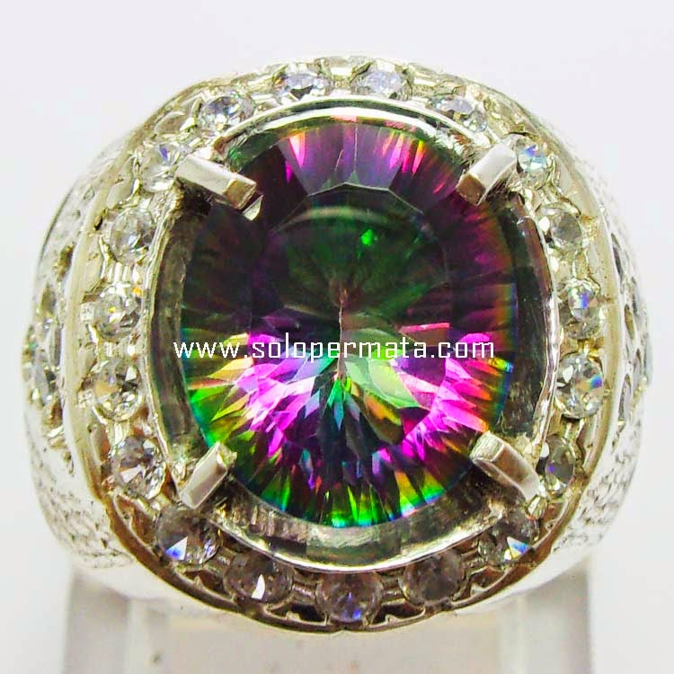 Batu permata Rainbow Mystic Quartz - 078 | Batu Emerald Cut | Toko Batu ...