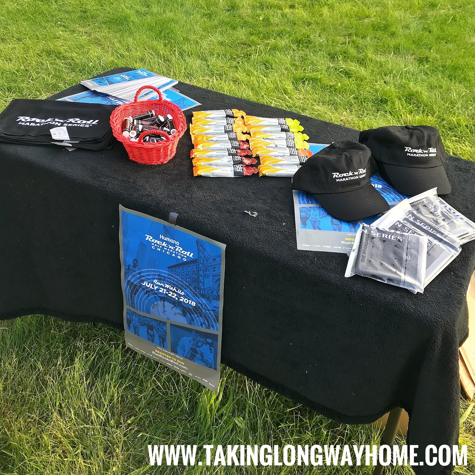 We arrived about 30 minutes before the event to set up our swag table.