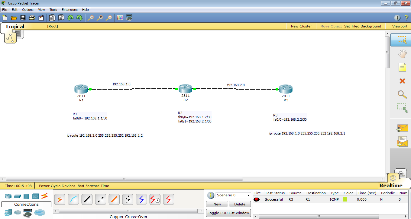 CARA KONFIGURASI STATIC ROUTING MENGGUNAKAN 3 ROUTER | Network Computer ...