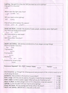 Foundation Portfolio: Recce Sheets.