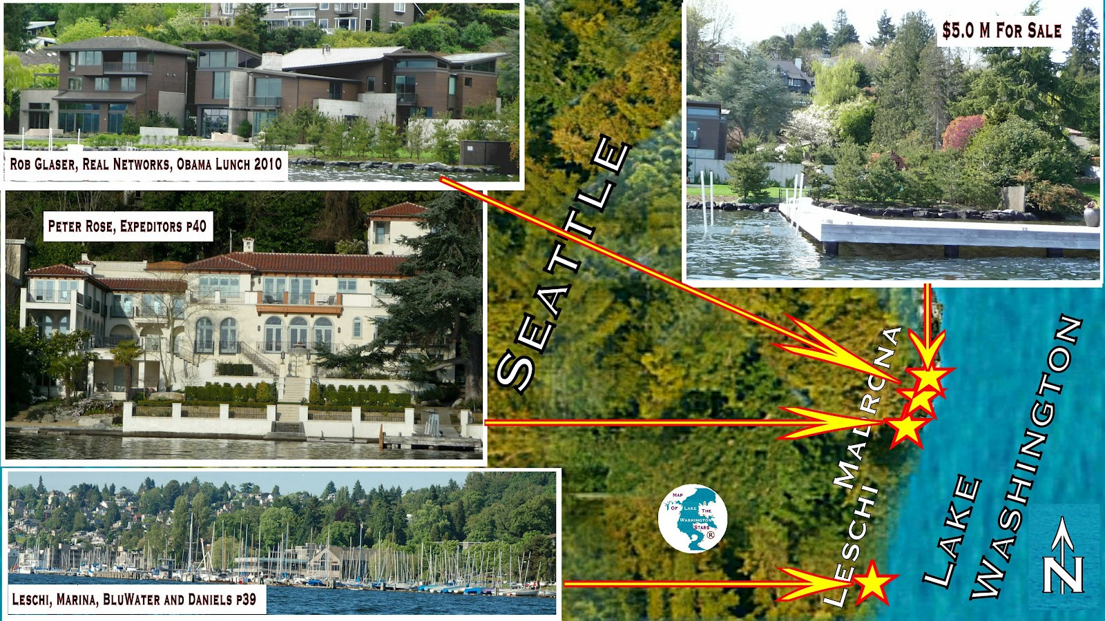 Lake Washington Cruising: Seattle Madrona Waterfront Mansions