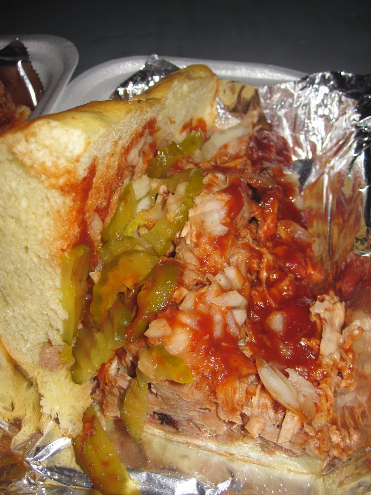 Man Up: Tales of Texas BBQ™: Sandwich time at Buster's BBQ (Lakeway, TX)