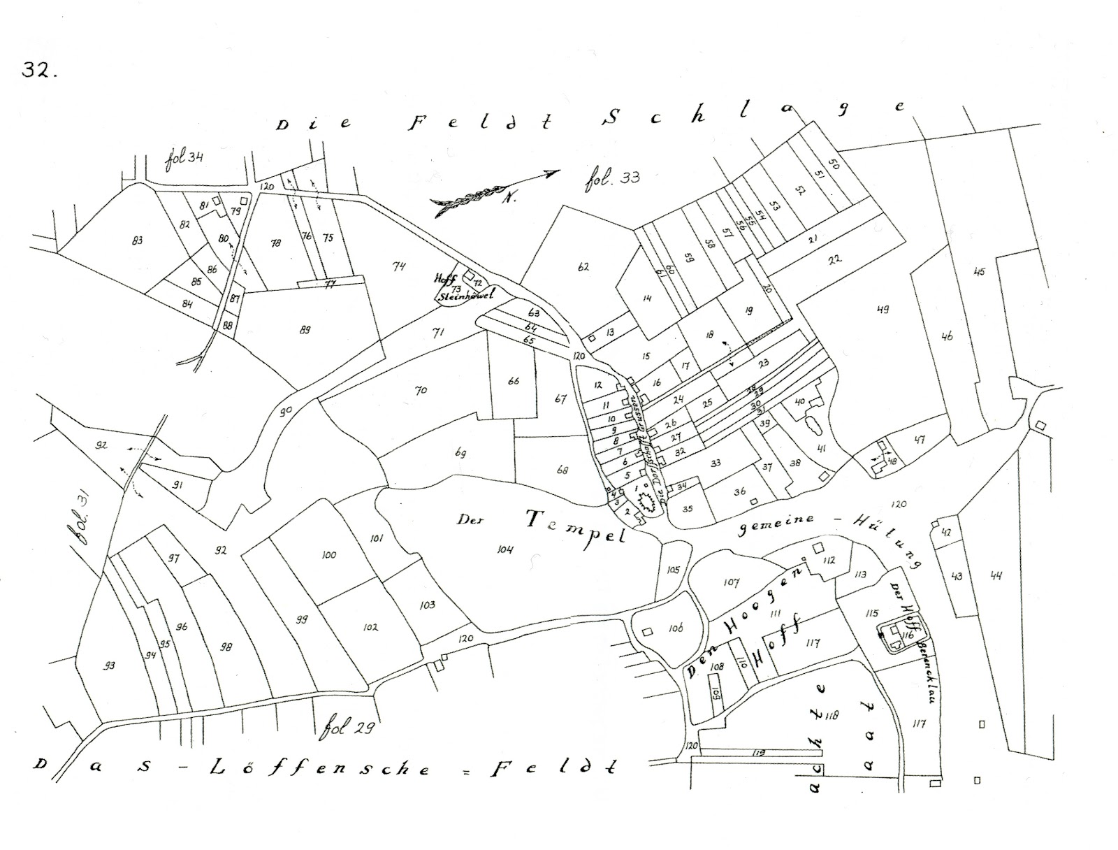 secretarisvogel: Tempelieren in Groessen