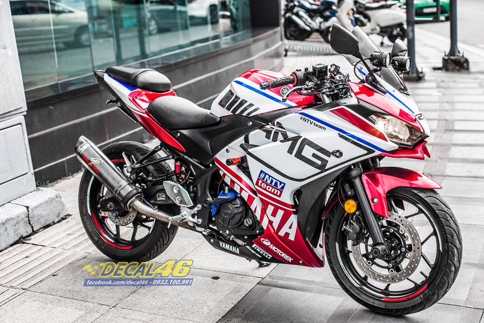 Modifikasi Yamaha R3 Livery AMG Tricolore Custom | Otofery