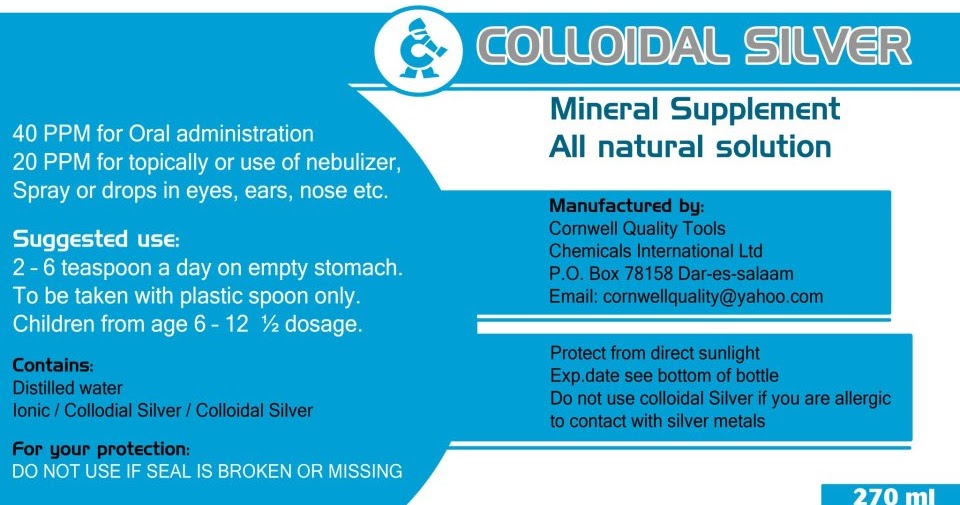 CORNWELL TANZANIA: COLLOIDAL SILVER AND SURGICAL WOUND CARE ...