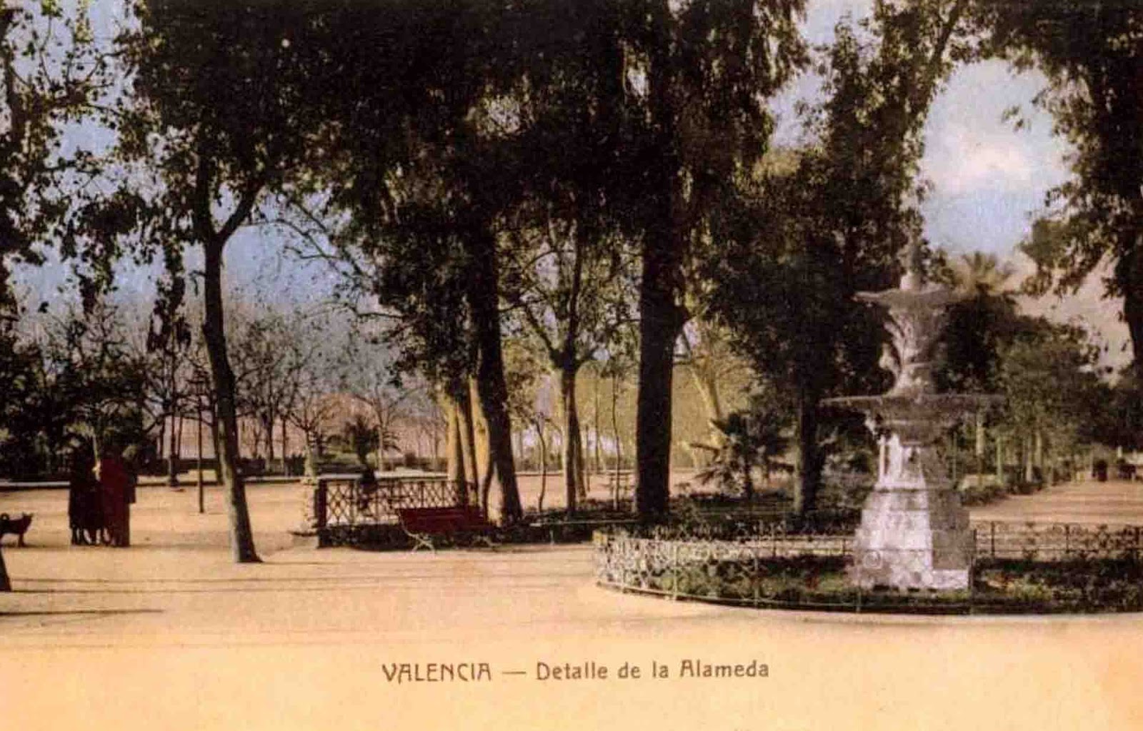 POSTALES DE VALENCIA: DETALLE DE LA ALAMEDA