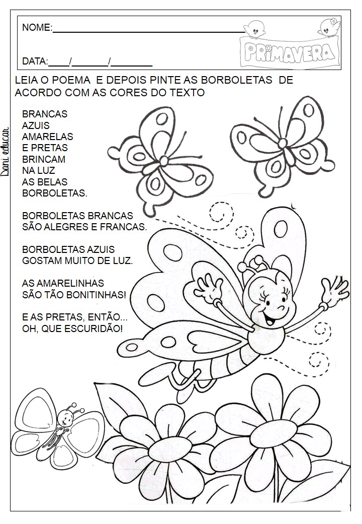 atividades primavera | Educação infantil