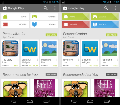 Google Play Store Updated to v4.1.6, Brings Changes in UI