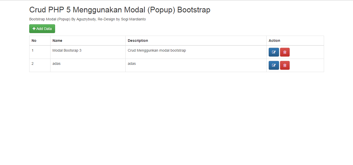 Php System Crud Create Read Update Delete With Modal Popup