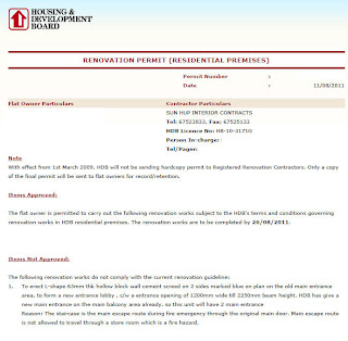 Our Own Place!: Rejected HDB Renovation Permit!!