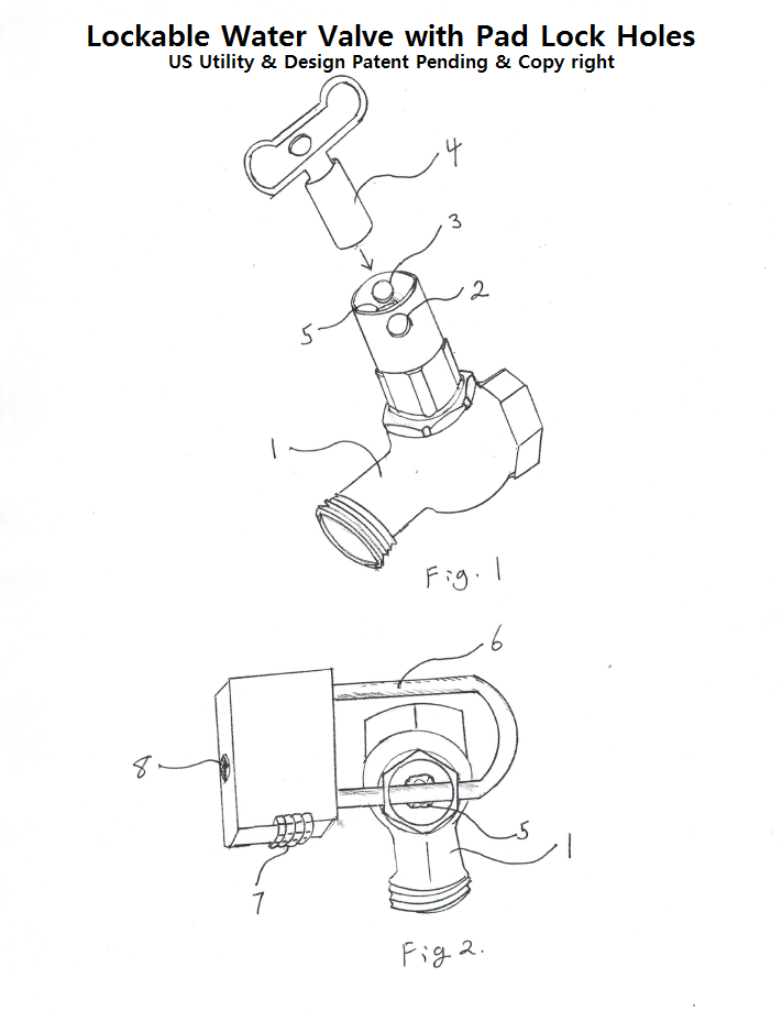 SmartSound Case: Lockable Water Valve with Pad Lock Holes, filed patent ...