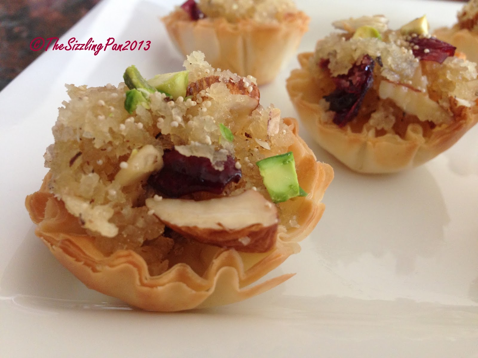 The Sizzling Pan: Filo Cups with Sweet Coconut-Cranberry and Nuts ...