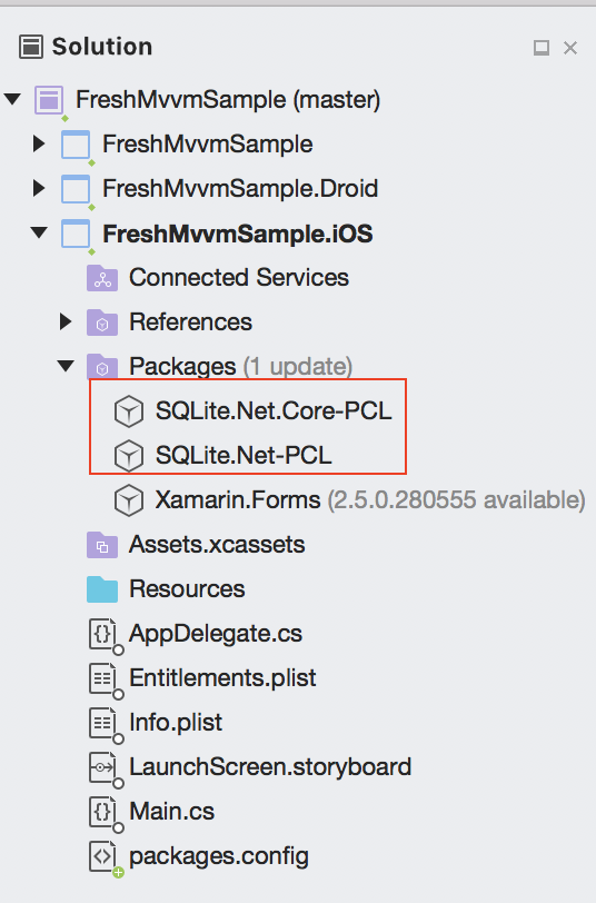 Also please add above package to FreshMvvmSample .Droid and FreshMvvmSample. iOS projects by ...