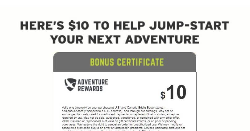 Sign up For Free $10 Eddie Bauer Gift Cards About 2-3 Times Per Year ...