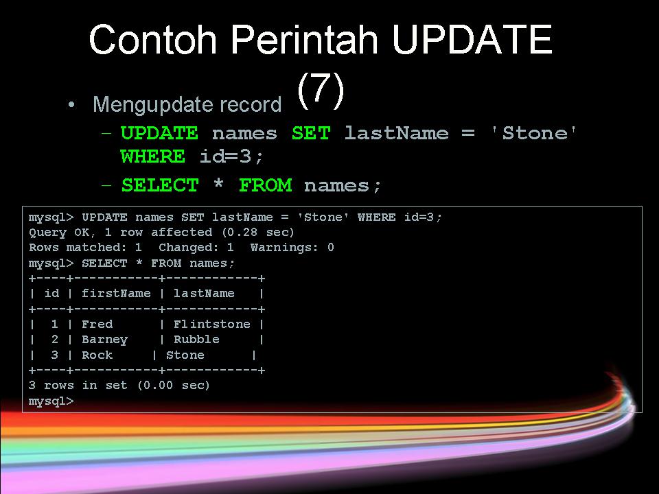 just info: PERINTAH INSERT DAN UPDATE PADA DATABASE SQL just info: PERINTAH INSERT DAN UPDATE PADA DATABASE SQL
