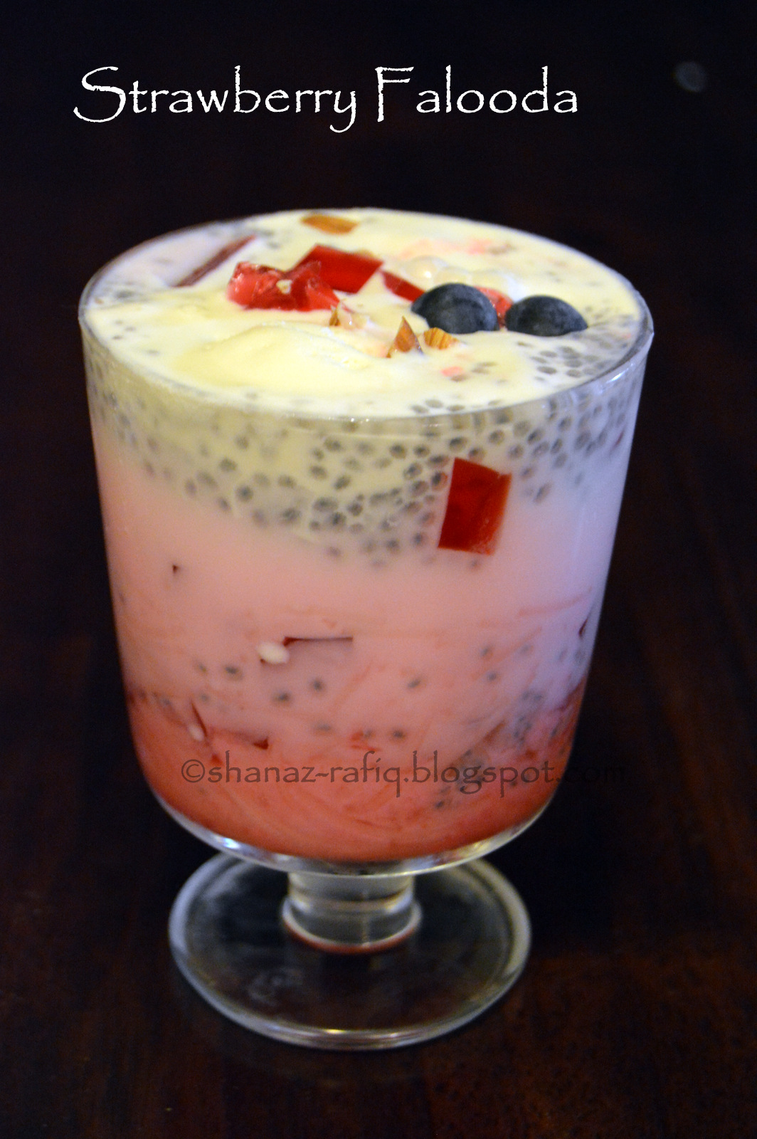 Anjass Cook: Strawberry Falooda ~ Strawberry Basil & Vermicelli Drink