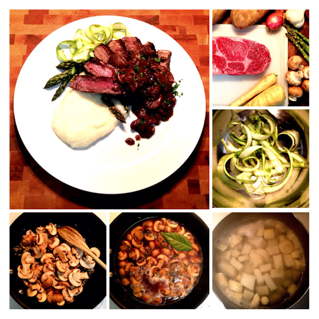 The Graffiti Cookery: Recipe: Ribeye, Bordelaise Sauce, Potato Parsnip ...
