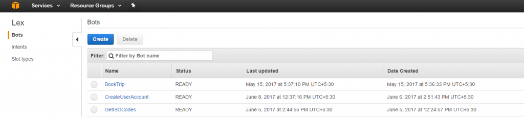 Aws Lex Developing A Simple Chat Bot