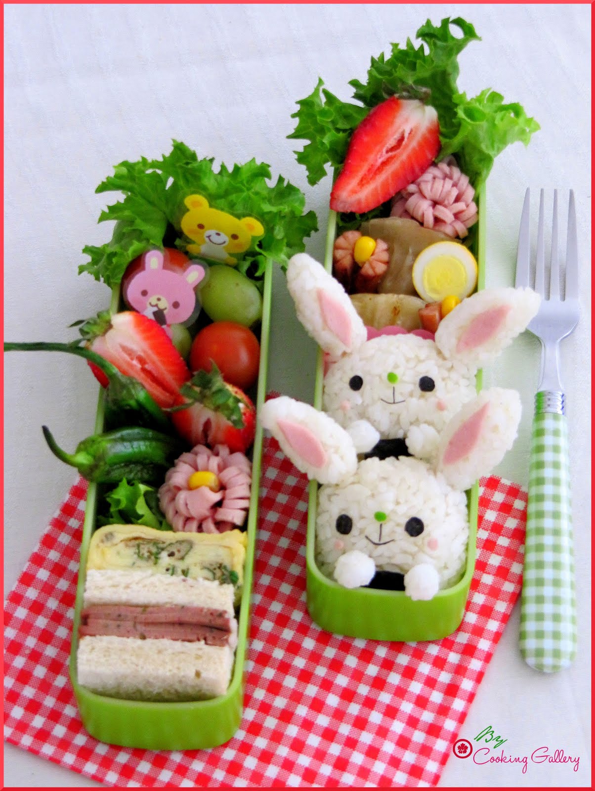 Smiling Bunnies Bento | Cooking Gallery