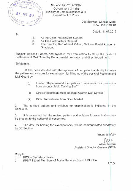 ALL INDIA POSTAL EMPLOYEES UNION - GDS (NFPE): POSTMAN & MAIL GUARD ...