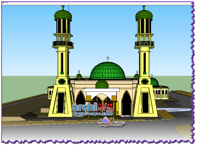 Download Sketchup 3D file A final draft of a mosque 3DDWG 3D Models for ...