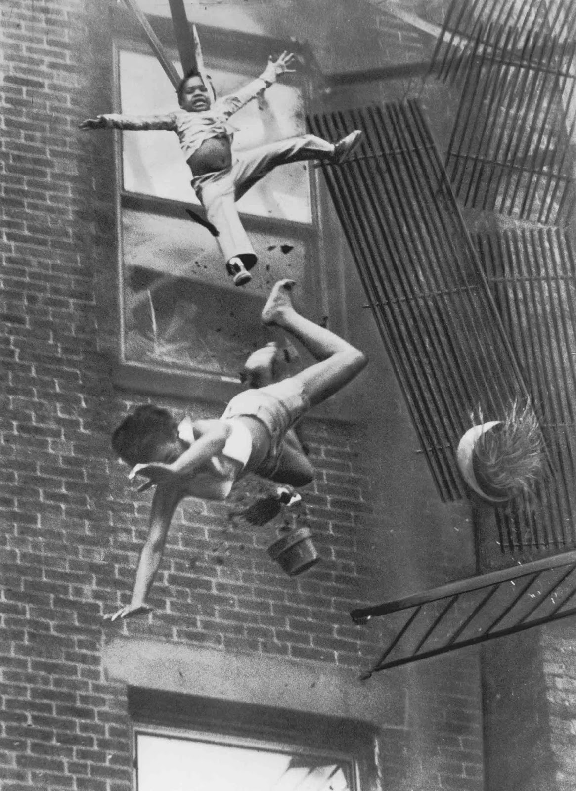 Fire Escape Collapse: A Mother and Her Daughter Falling From a Fire ...