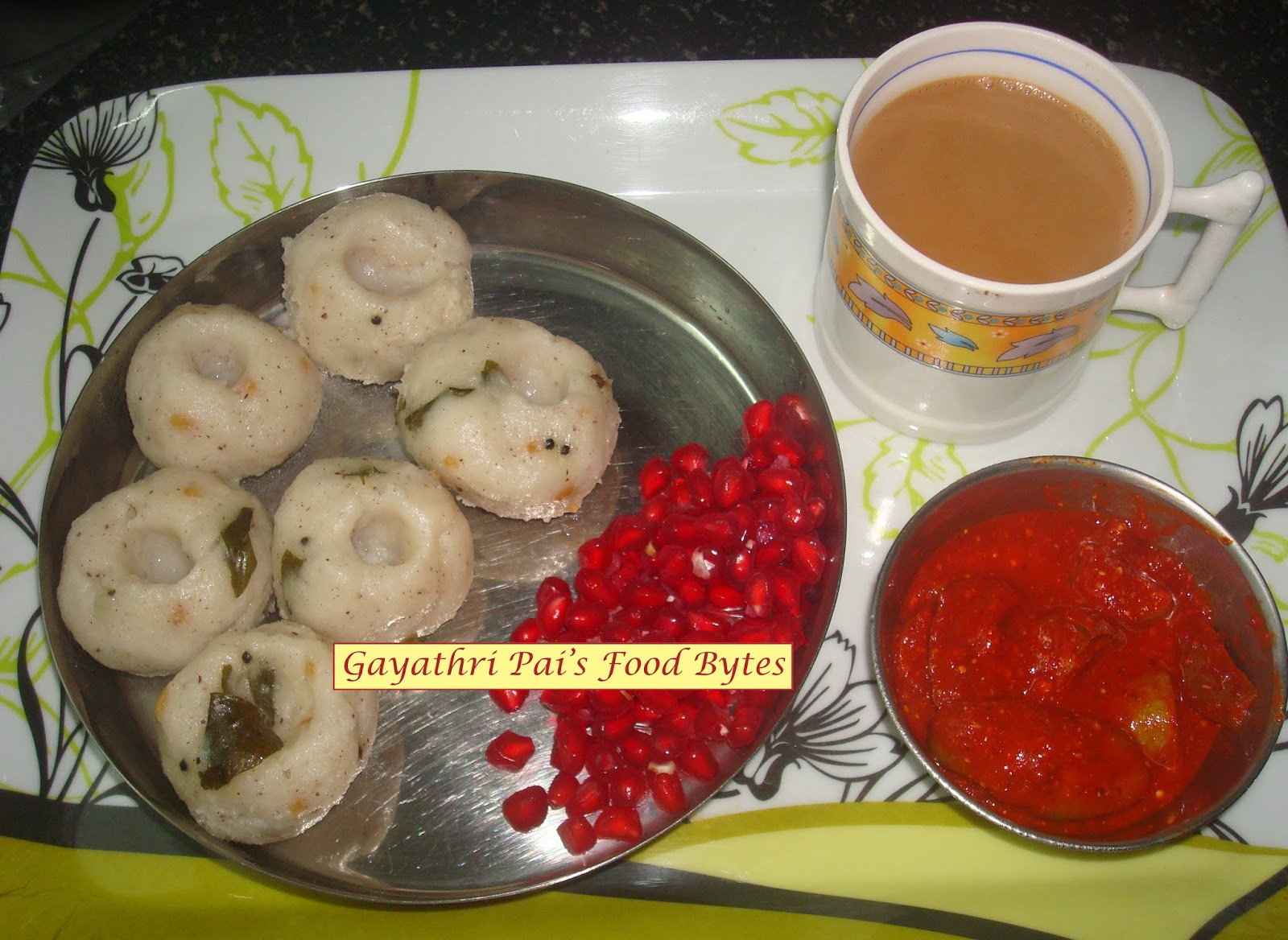 Gayathri Pai's Food Bytes: Red Ukada Rice Oondi with Khatta Meeta Teeka ...