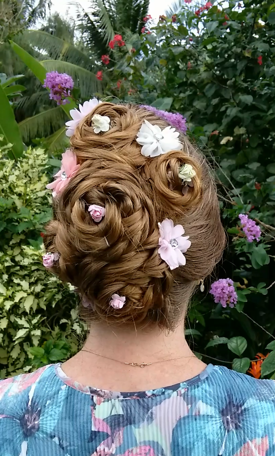 Braids & Hairstyles for Super Long Hair: Flower Updo