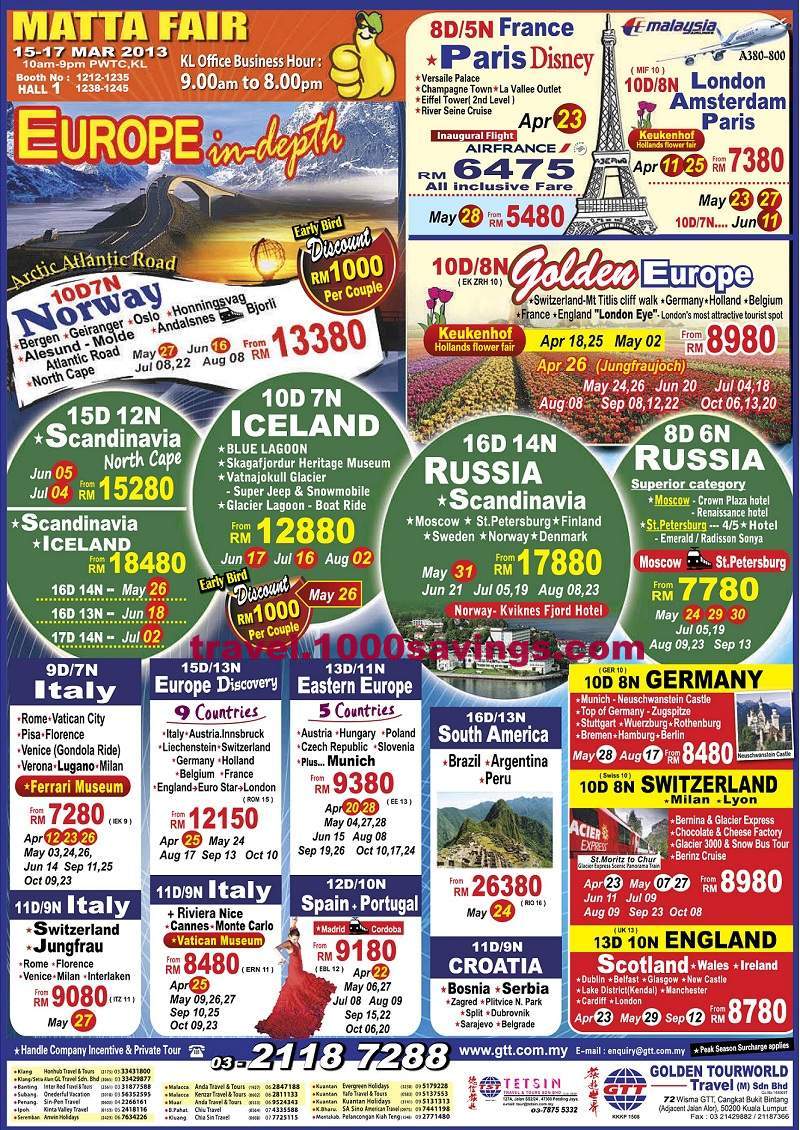Travel: Golden Tourworld Travel : MATTA Fair March 2013 Promotion