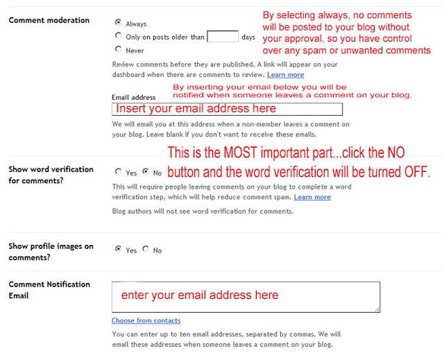 Susan Goetter: Simple Steps to Turn OFF Word Verification and Moderate ...