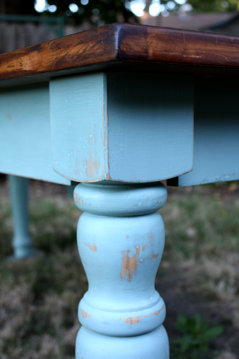 A Blue Farmhouse Dining Table