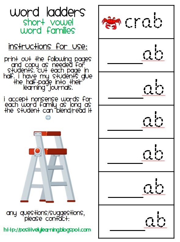 Classroom Freebies Too: Word Families