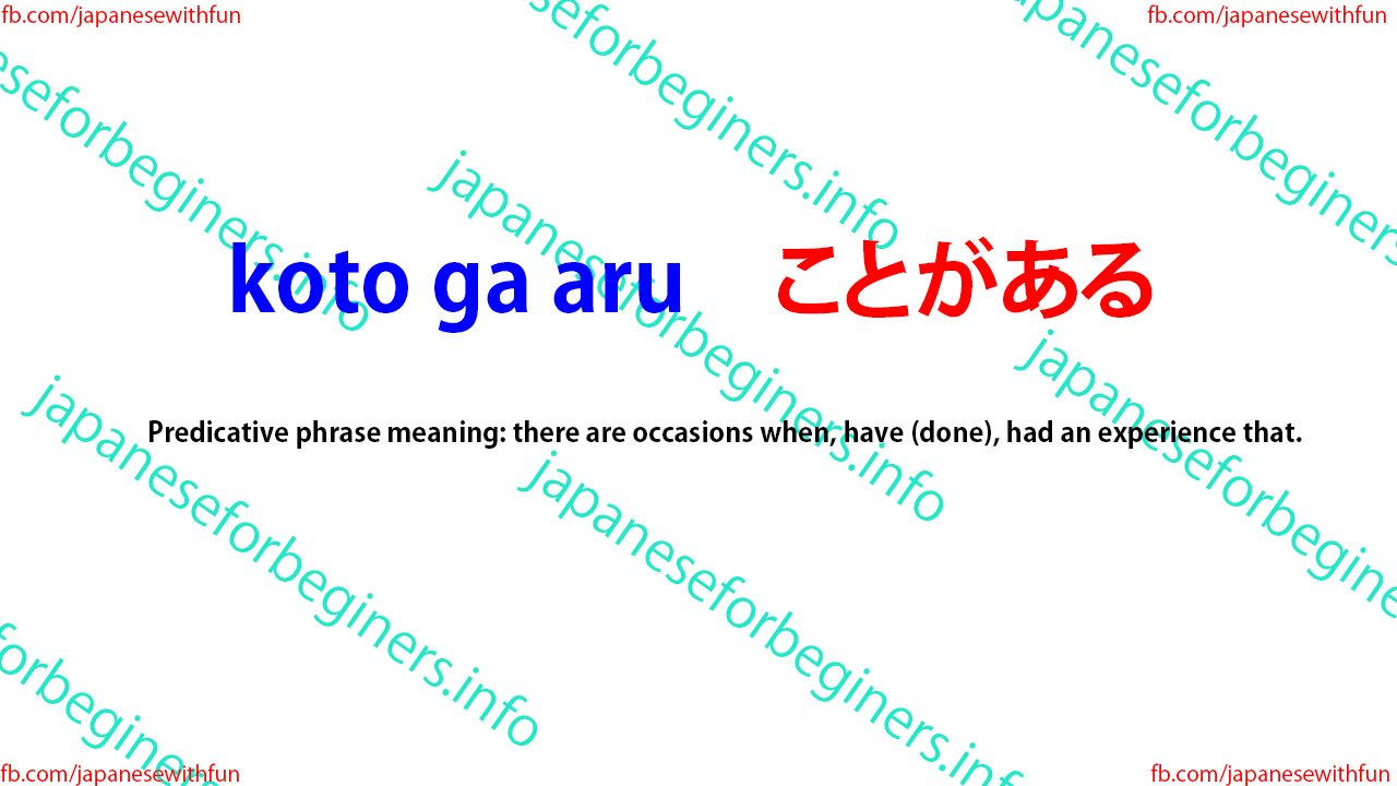 koto ga aru ことがある - Japanese For Beginners