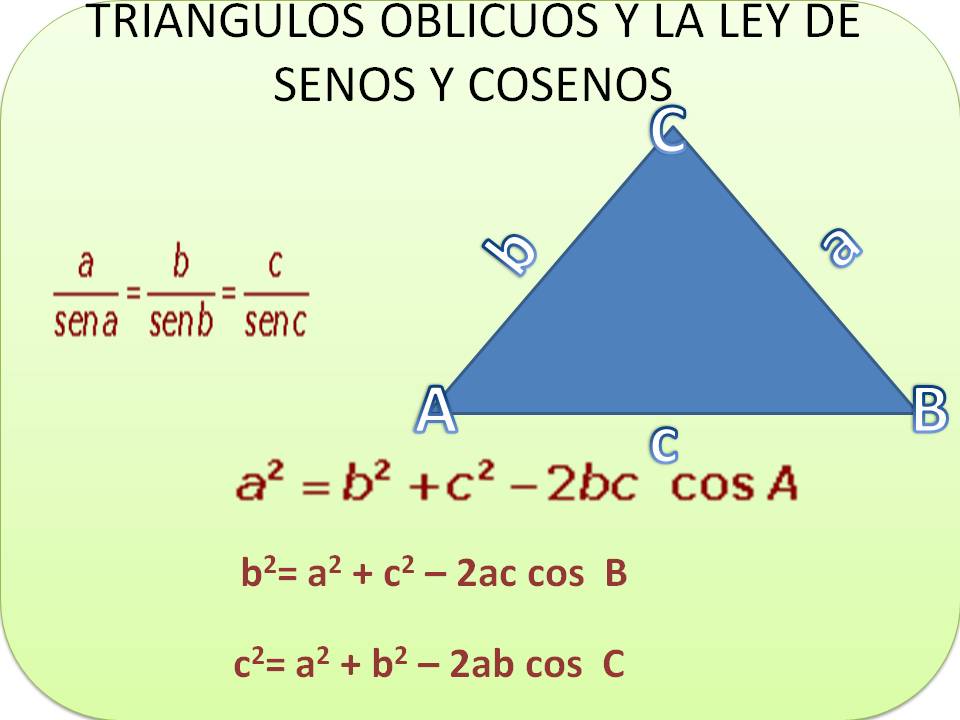 Formulario de triangulos oblicuangulos