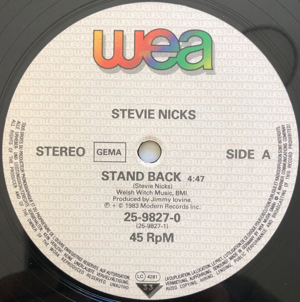 Disco Club: Stevie Nicks - Stand Back (12 Inch Single) 1983