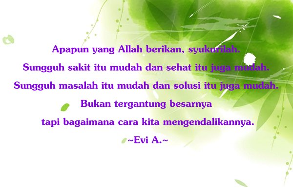 Kekuatan Ada Pada Diri Masing-masing | My Sweet Home