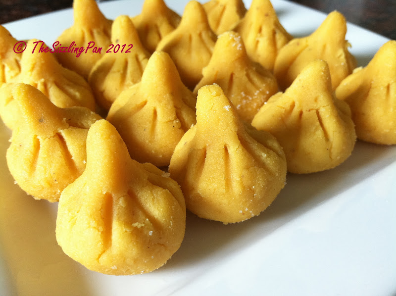 The Sizzling Pan: "Sweet Treats" Quick and Easy 'Mango Pedha Modak"