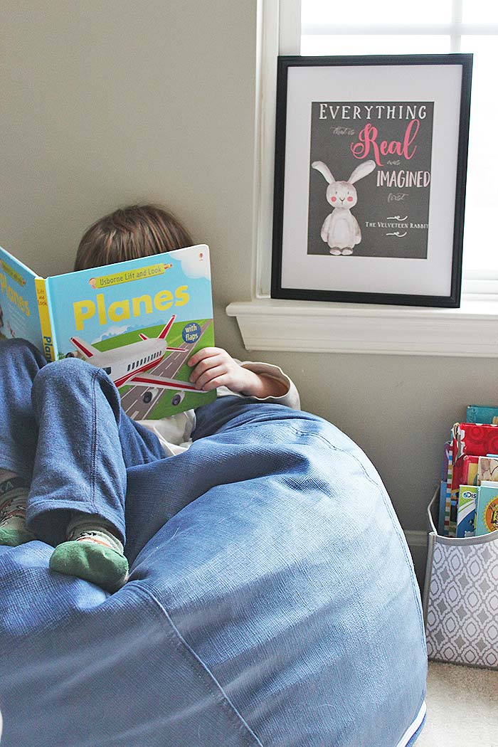 How to Create Cozy Kid's Reading Corner with Free Printable Book Art ...