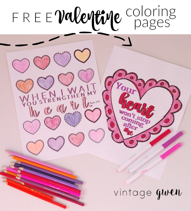 Vintage Gwen: {Freebie} Valentine Coloring Pages
