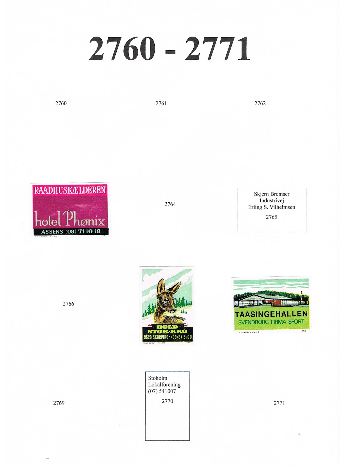 Phillumeny: 2760 - 2799