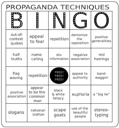 Almost Arbitrary: Propaganda Techniques Bingo!