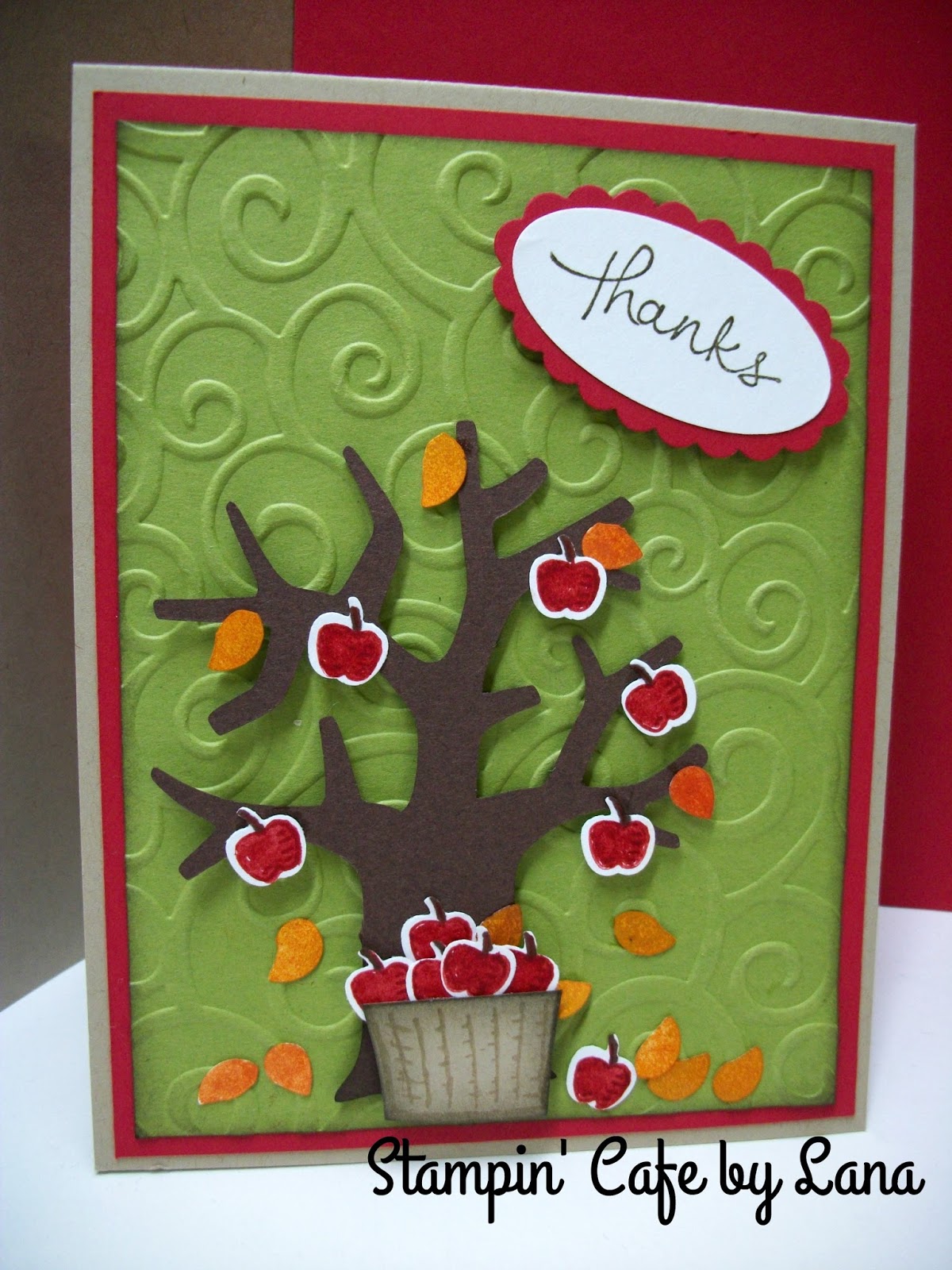 Stampin' Cafe by Lana: Fall Apple Tree Card