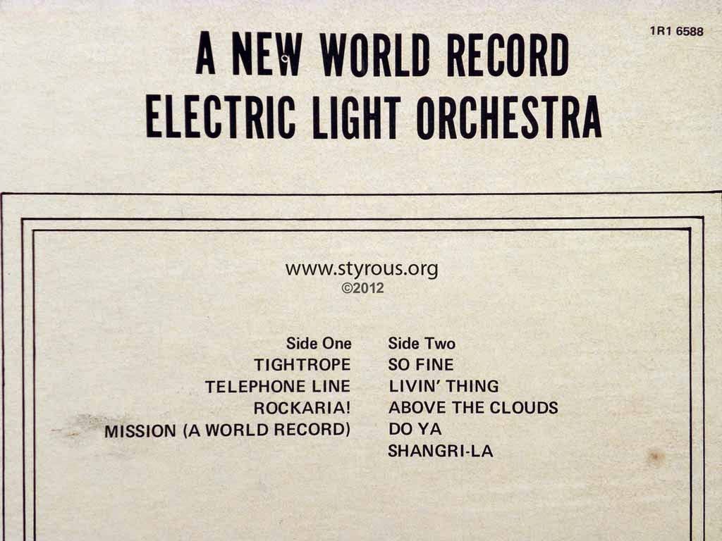 The Styrous® Viewfinder: 101 Reel-to-Reel Tapes 63: ELO (Electric Light ...