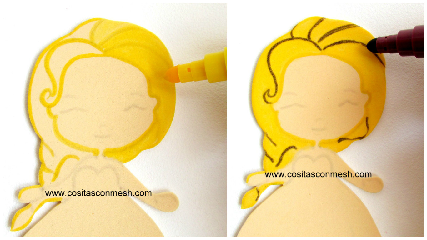 Dulceros de frozen para fiesta infantil- Ana y Elsa en foami con moldes ...