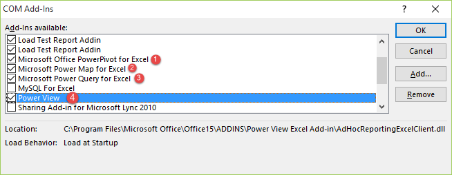 How To Enable The Power BI Add-Ins in Excel 2013 and Excel 2016 ...