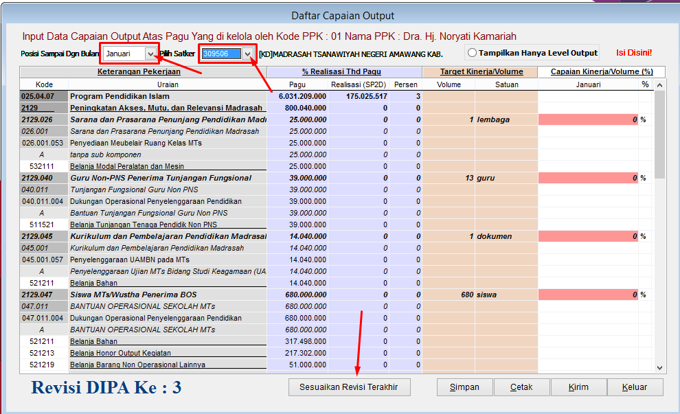 CARA MENGISI CAPAIAN OUTPUT/LAPORAN KINERJA SATKER UNTUK SAIBA VERSI ...