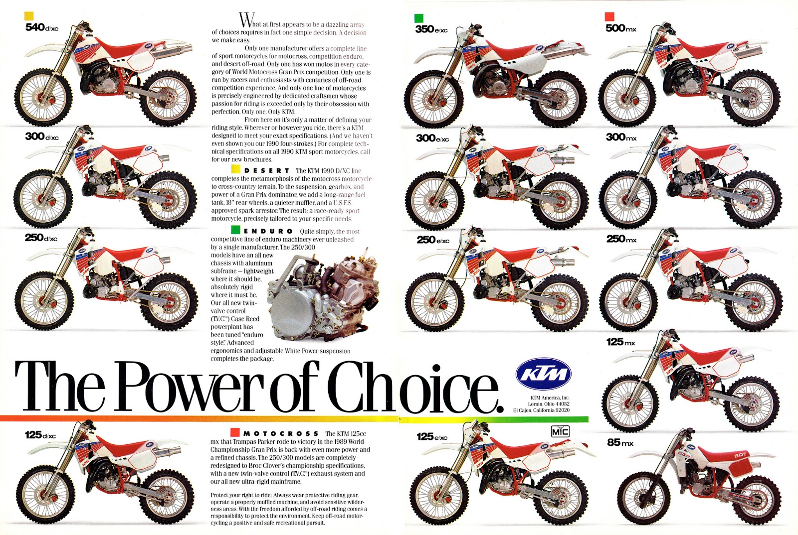 Racing Cafè: Vintage Brochures - KTM Range 1990 (Usa)