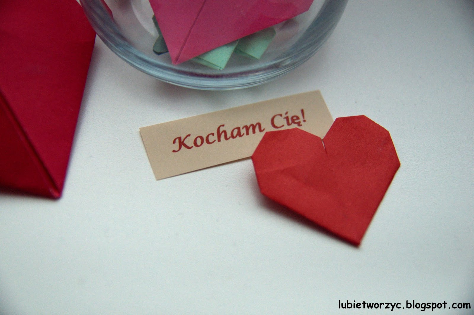 Serce origami z kieszonką
