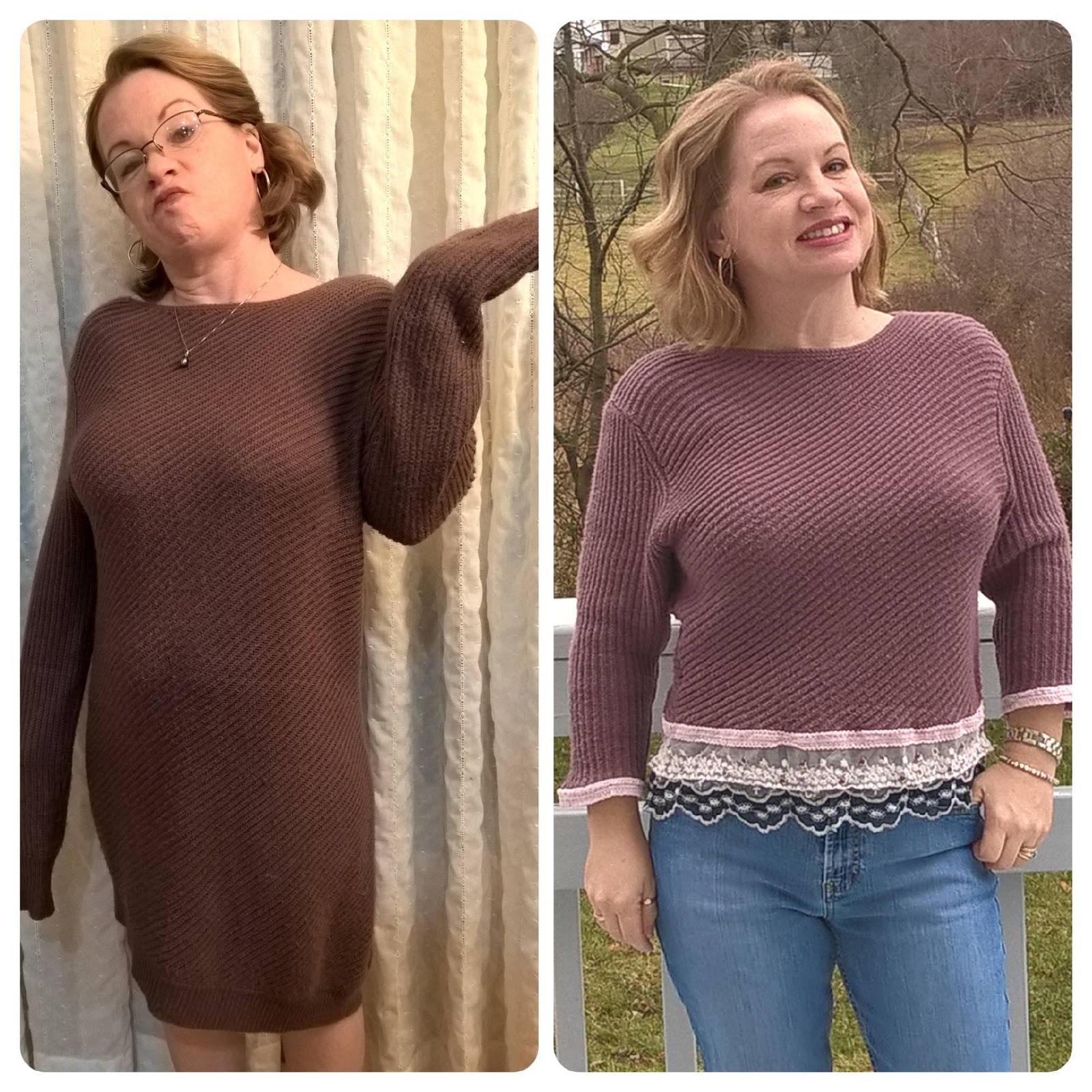 Refashion Co-op: Too Much Purple Sweater