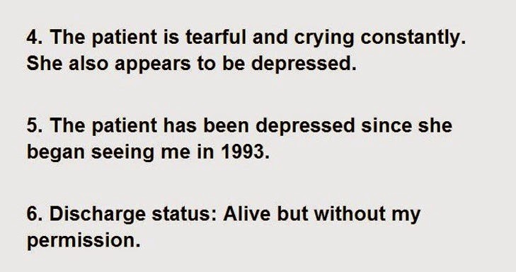 30 Unexpected Sentences Found In Patients Hospital Charts